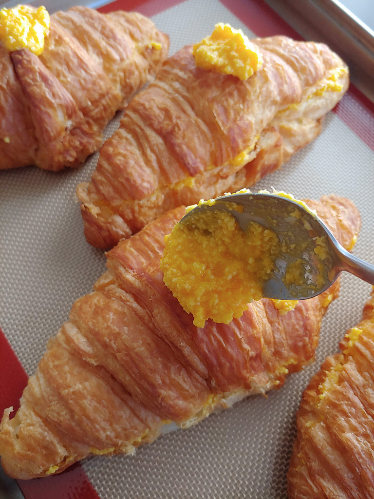 Salted Egg Yolk Lava Croissant - Cook with Chopsticks