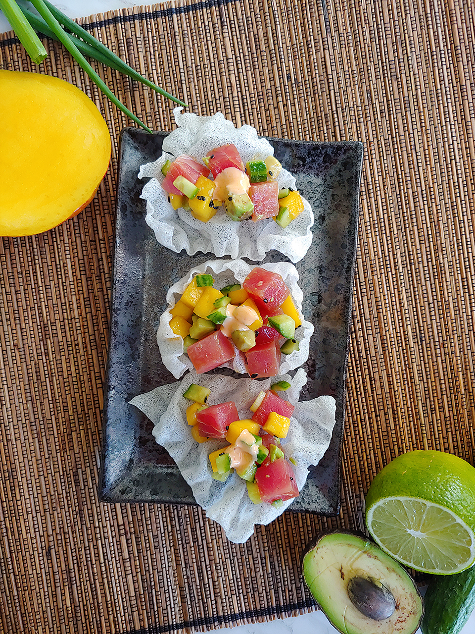 Crispy Rice Paper Tuna Bites - Cook with Chopsticks